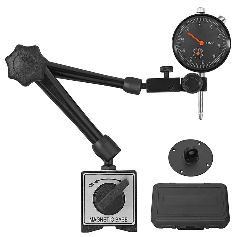Neoteck 0-20 mm Dial Indicator Gage Gauge and Magnetic Base 176lbs（80k